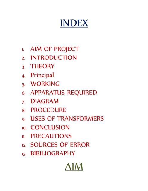 Transformer(Class 12 Investigatory Project) | PDF