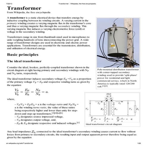 Transformer wikipedia, the free encyclopedia | PDF | Computer ...