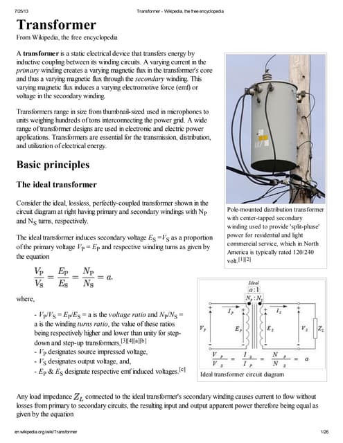 Transformer : Equivalent Circuit | PPTX