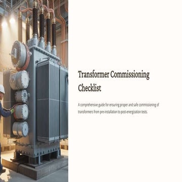 Transformer Commissioning Checklist with eAuditor Audits & Inspections ...