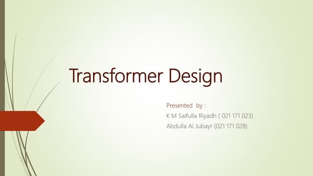 Transformer design 2072 batch IOE - TU | DOCX