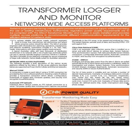 Transformer monitor and logger | PDF