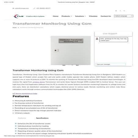 Transformer monitoring using Gsm _ Bangalore, India - CMSGP.pdf