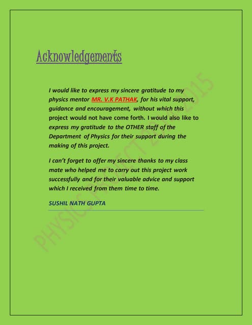 XII INVESTIGATORY PHYSICS PROJECT | PDF