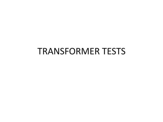 Transformer vector group_test_conditions | PDF
