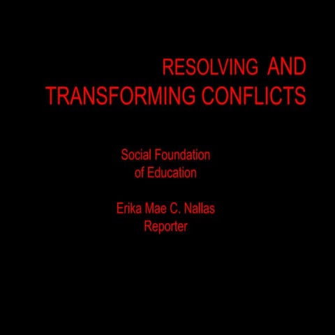 Transforming and resolving conflicts | PPT