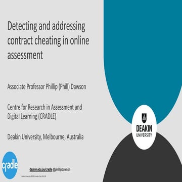 Detecting and addressing contract cheating in online assessment | PPTX