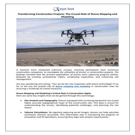 Transforming Construction Projects: The Crucial Role of Drone Mapping ...