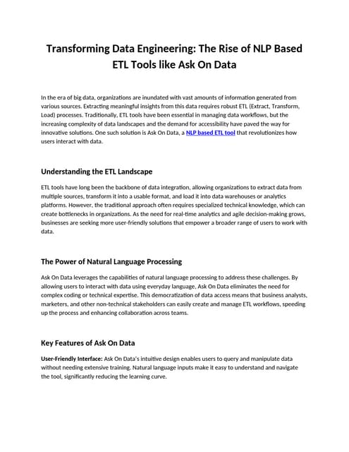 Natural Language Processing in Data Engineering A Deep Dive into Ask On ...