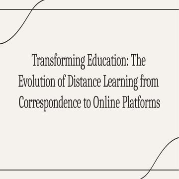 Transforming Education The Evolution of Distance Learning from ...