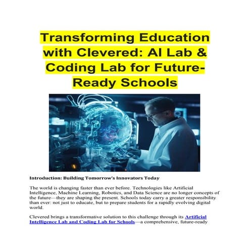 Transforming Education with Clevered AI & Coding Labs for Future-Ready ...