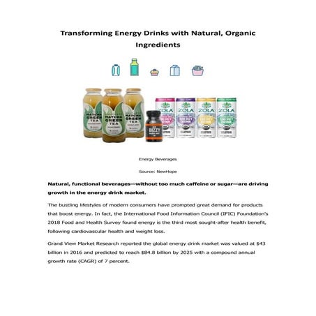 Transforming energy drinks with natural, organic ingredients | PDF