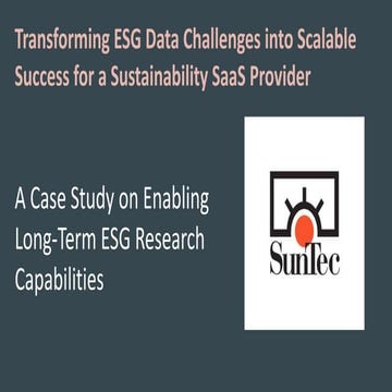 Transforming ESG Data Challenges into Scalable Success | PDF