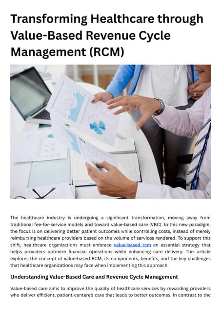 Embracing value of the value based care. | PDF