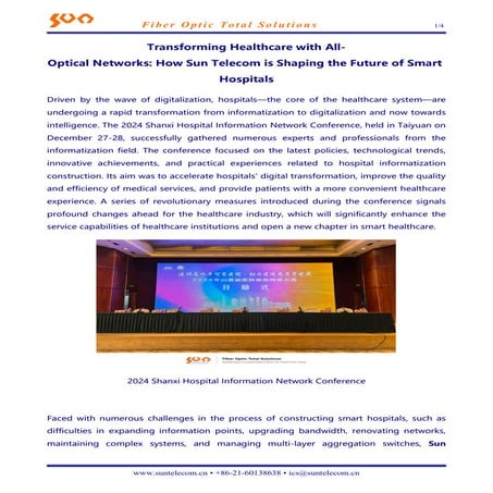 Transforming Healthcare with All-Optical Networks How Sun Telecom is Shaping the Future of Smart ...