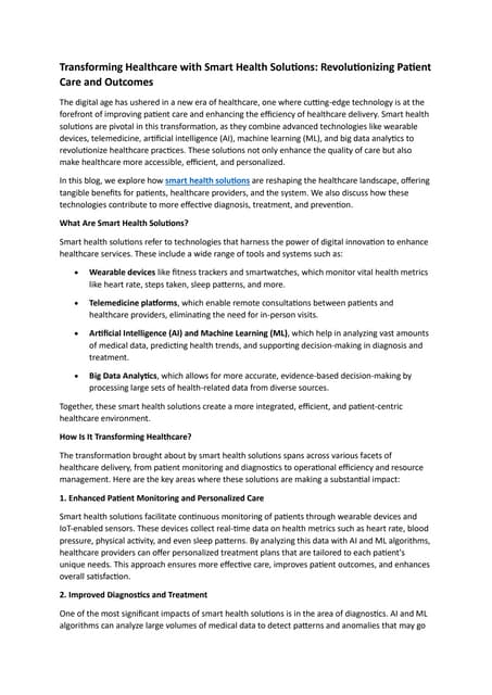 What is Smart Healthcare? | PPT