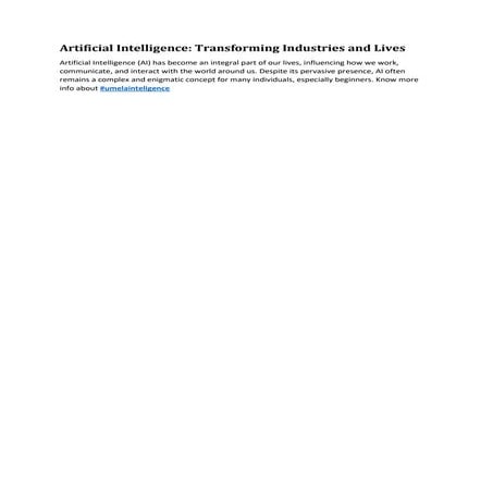 Artificial Intelligence: Transforming Industries and Lives | DOCX ...