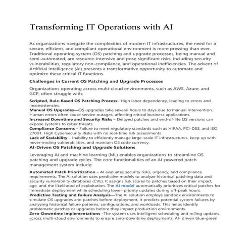 Transforming IT Operations with AI-USAII | PDF
