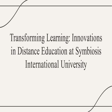 Transforming Learning Innovations in Distance Education at Symbiosis ...