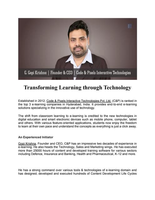 3 min Pitch Deck - Learnize | PPT