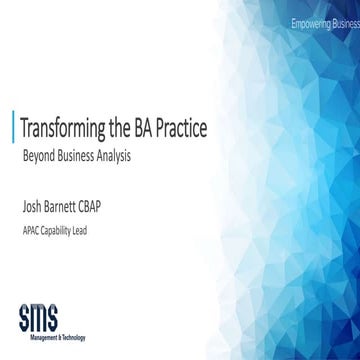 Transforming the BA Practice: Beyond Business Analysis | PPTX ...