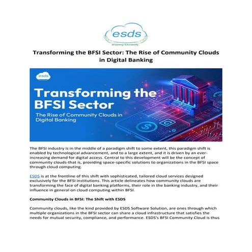 Transforming the BFSI Sector: The Rise of Community Clouds in Digital ...