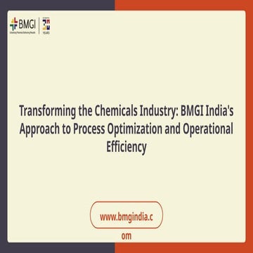 Transforming the Chemicals Industry BMGI India's Approach to Process ...