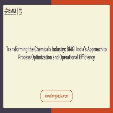Transforming the Chemicals Industry BMGI India's Approach to Process ...
