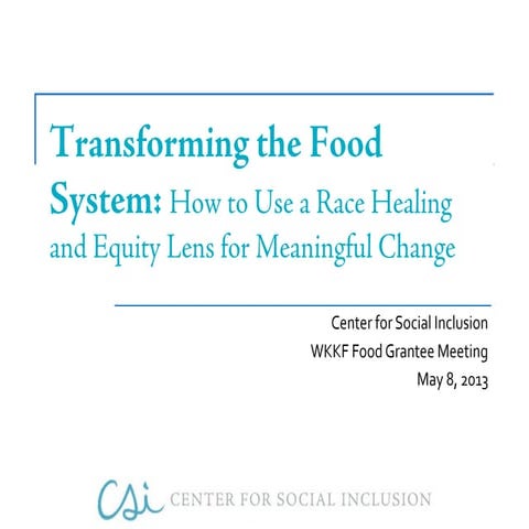 CSI - Transforming the Food System | PPT