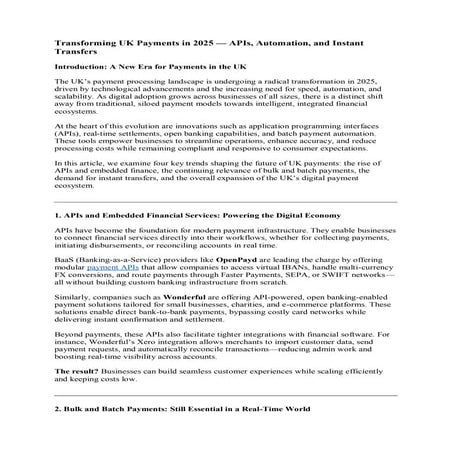 Future-Proofing UK Finance: The 2025 Blueprint for API-Enabled, Automated, and Instant Payments ...