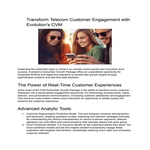 Transform Telecom Customer Engagement with Evolution's CVM.pdf