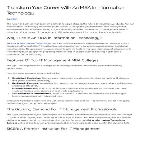 Transform Your Career With An MBA In Information Technology.pdf