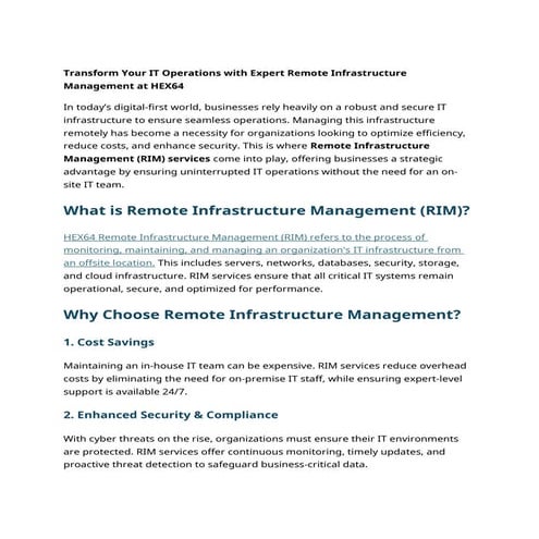 Transform Your IT Operations with Expert Remote Infrastructure Management at HEX64.docx