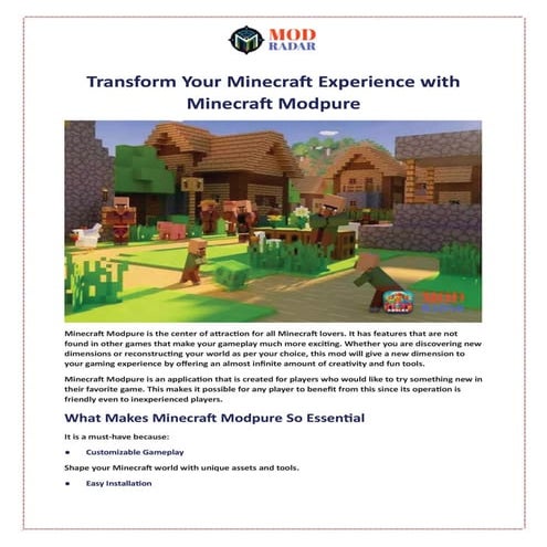 Transform Your Minecraft Experience with Minecraft Modpure | PPT