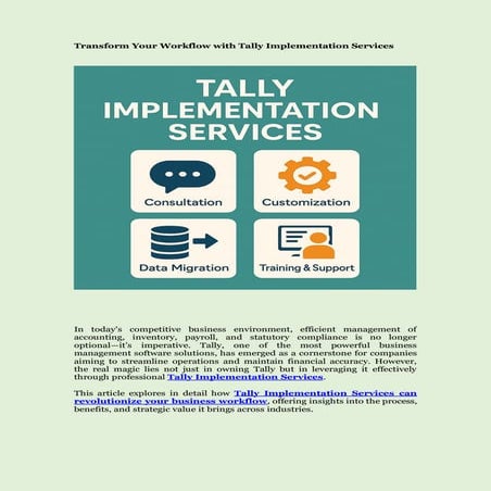 Transform Your Workflow with Tally Implementation Services | PDF