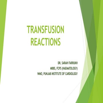 TRANSFUSION REACTIONS | PPT