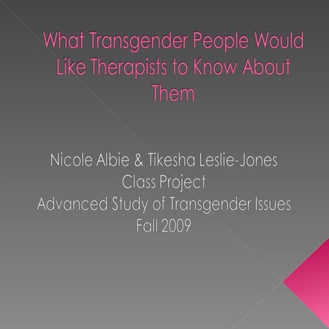 Transgender Project Powerpoint | PPT