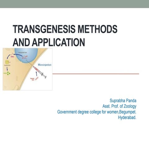 Transgenesis methods and applications | PPTX