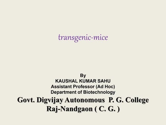 Transgenic animals | PPT