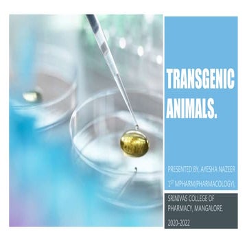 Transgenic animals | PPTX