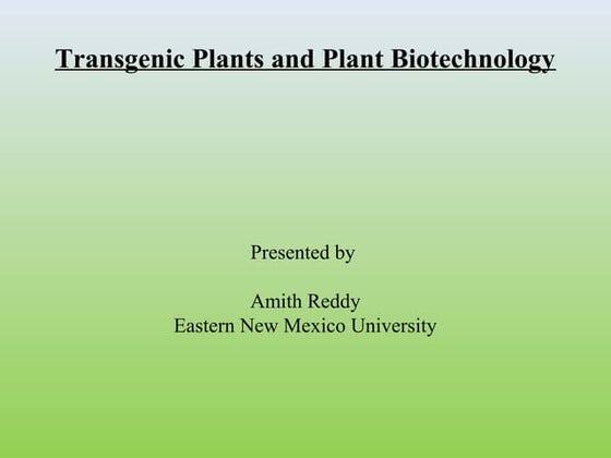 Plant transformation gene transfer methods in plants | PPTX | Genetics ...