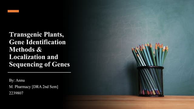 Transgenic plants , biotransformation and transgenesis | PDF