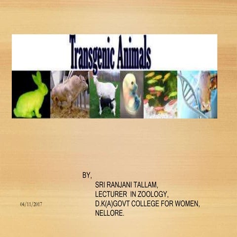 TRANSGENIC ANIMALS AND ITS APPLICATION | PPTX