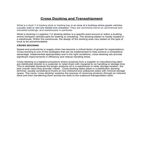 SAP EWM Cross Docking | PPTX