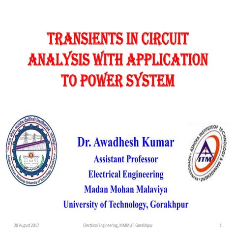 Transients in Circuit Analysis with application to Power System 28-09 ...