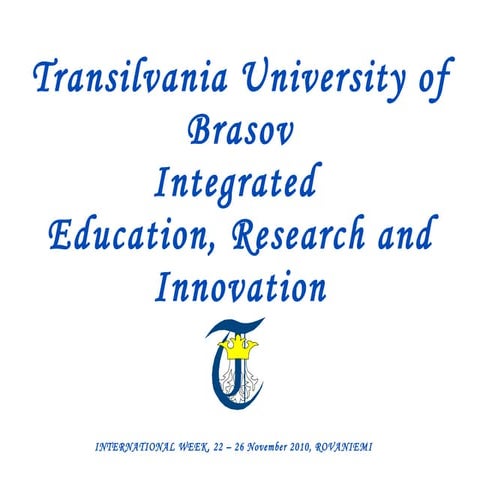 Transilvania university of brasov | PPT