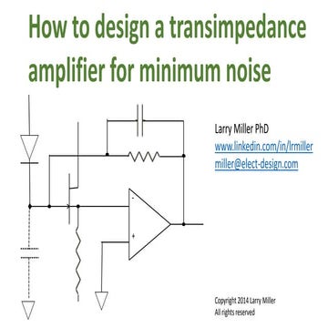How to design a noise-optimized transimpedance amplifier (photodetector ...