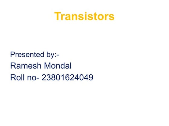 Transistor Ppt