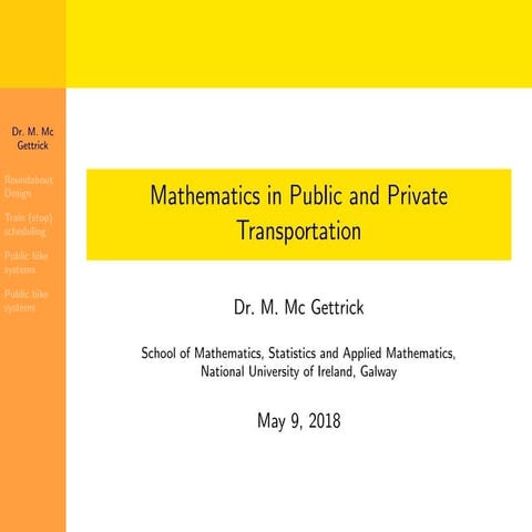 Mathematics in Public and Private Transportation | PDF