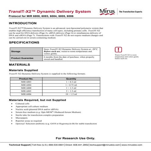 TransIT-X2 Protocol | PDF